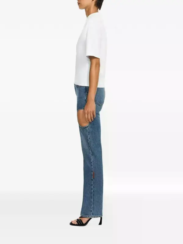 Off-White Cotton Boxy Fit Logo Print T-shirt