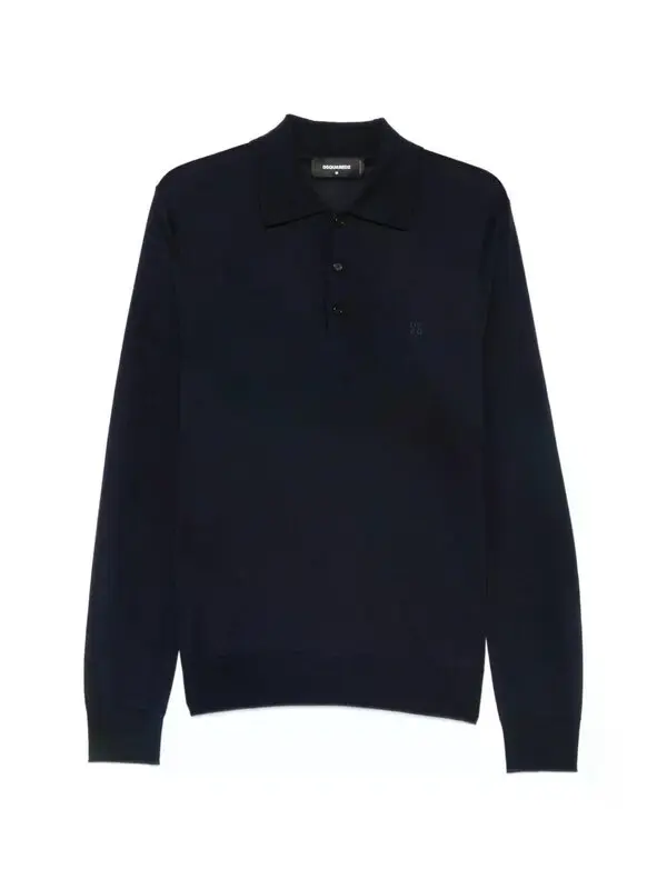 Dsquared2 Upside Down Long-sleeve Polo Shirt - Blue