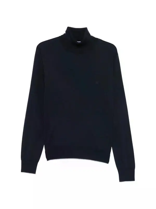 Dsquared2 Navy Wool Roll Neck Sweater - Blue