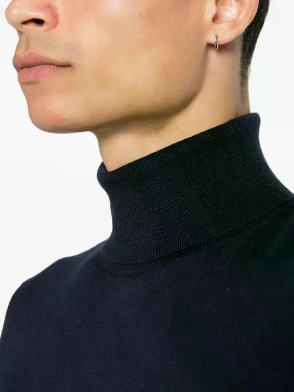 Dsquared2 Navy Wool Roll Neck Sweater
