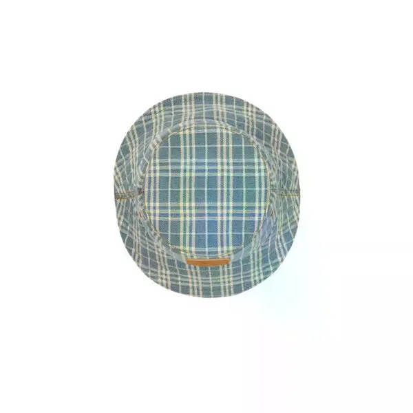 Burberry Check Denim Bucket Hat - Blue