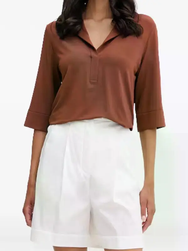 Max Mara Spread-collar Three-quarter-sleeve Blouse