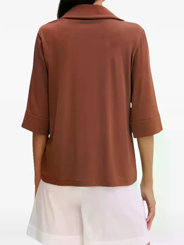 Max Mara Spread-collar Three-quarter-sleeve Blouse