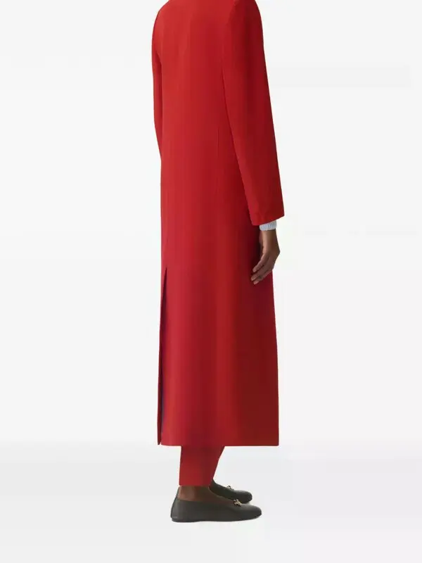 Fabiana Filippi Collarless Rear-slit Coat - Red