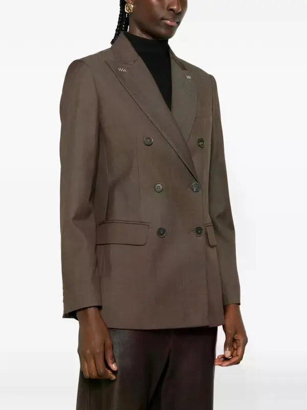 Max Mara Double-breasted Wool Gabardine Blazer