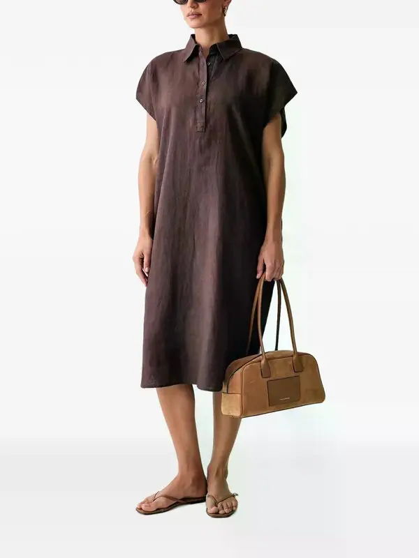 BENETTON Midi Shirt Dress With Button-up Fastening