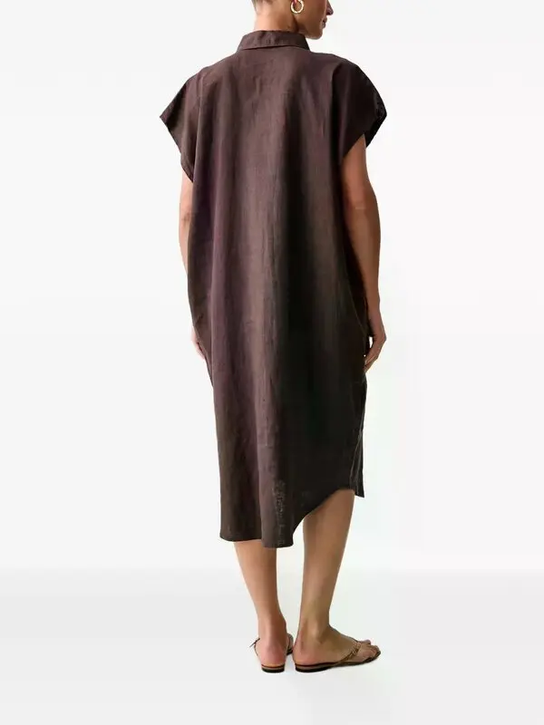 BENETTON Midi Shirt Dress With Button-up Fastening