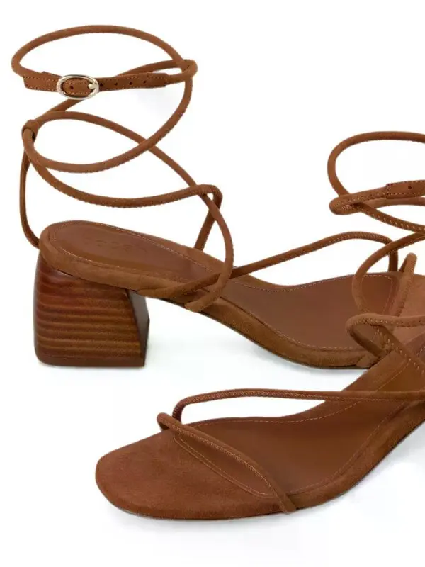 Ba&sh Suede Heeled Sandals With Buckle-fastening Ankle Strap