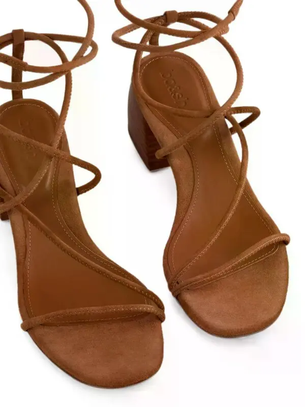 Ba&sh Suede Heeled Sandals With Buckle-fastening Ankle Strap