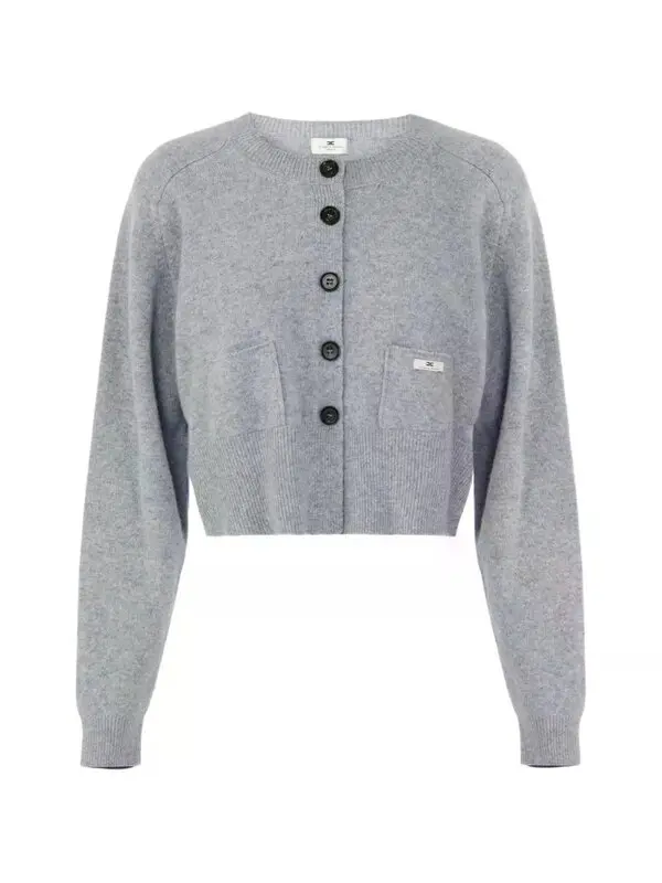 Elisabetta Franchi Raglan-sleeve Cropped Cardigan - Grey