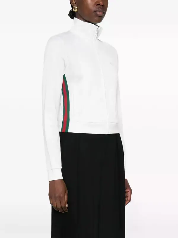 Gucci Ribbed Zip-up Sweater - White