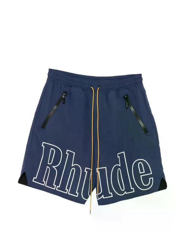 Rhude Logo-print Drawstring Shorts - Blue