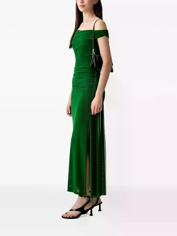 Bardot Layana One-shoulder Ruched-detailing Maxi Dress - Green