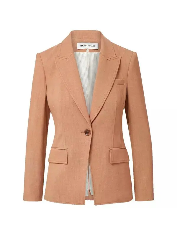 Veronica Beard Single-breasted Linen-texture Blazer - Orange