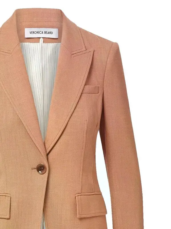 Veronica Beard Single-breasted Linen-texture Blazer - Orange