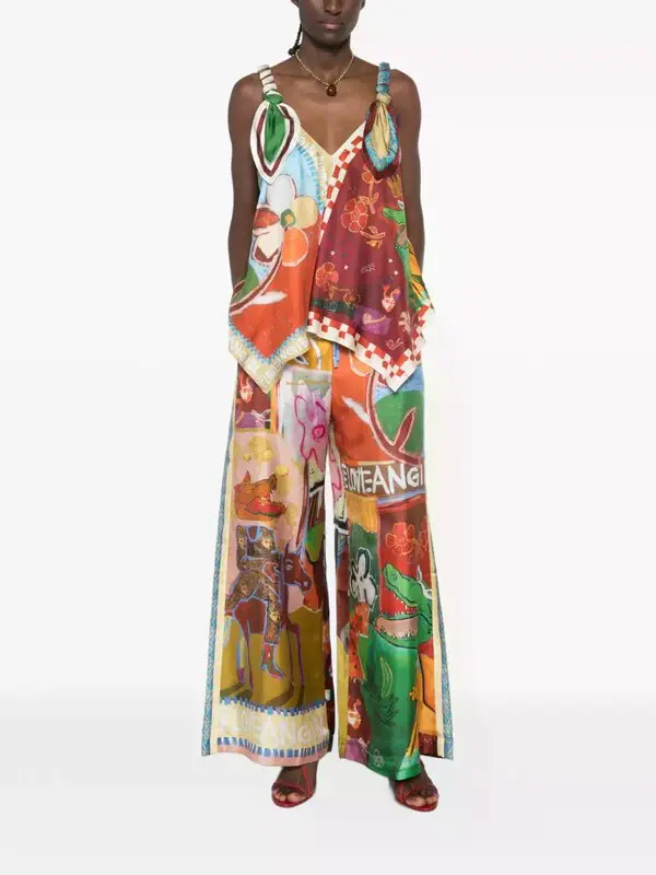 ALEMAIS Alemasis Graphic Print Palazzo Pants
