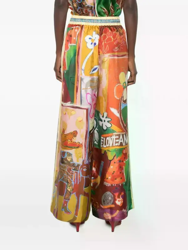 ALEMAIS Alemasis Graphic Print Palazzo Pants