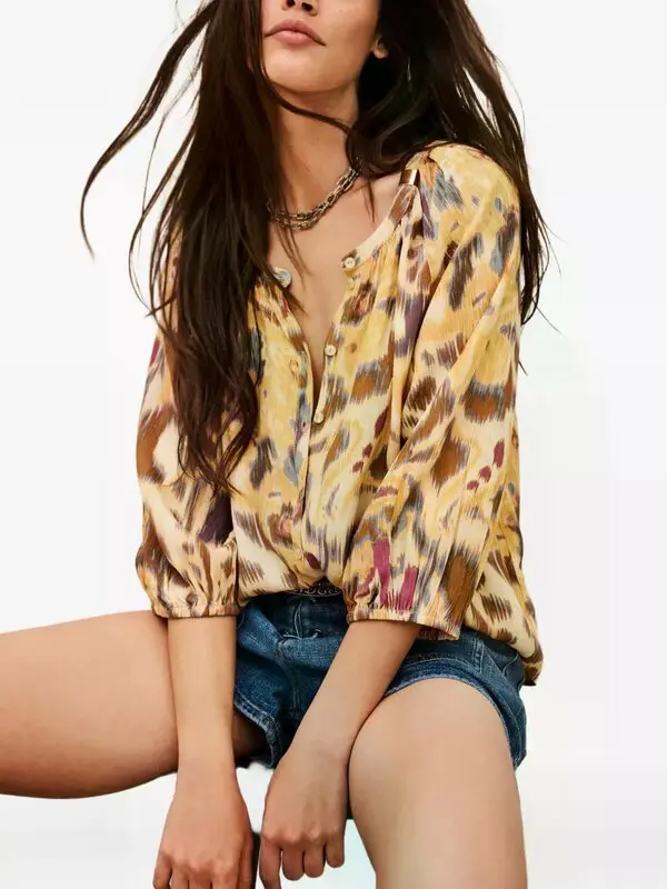 Ba&sh Maelle Printed Shirt - Yellow