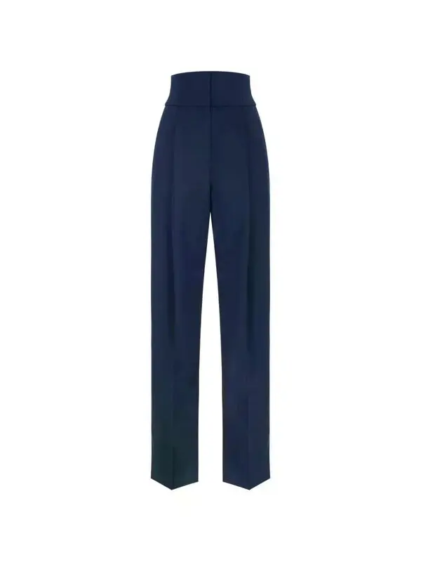 Elisabetta Franchi Trousers In Gabardine Fabric - Blue