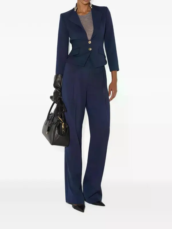 Elisabetta Franchi High-waisted Gabardine Trousers