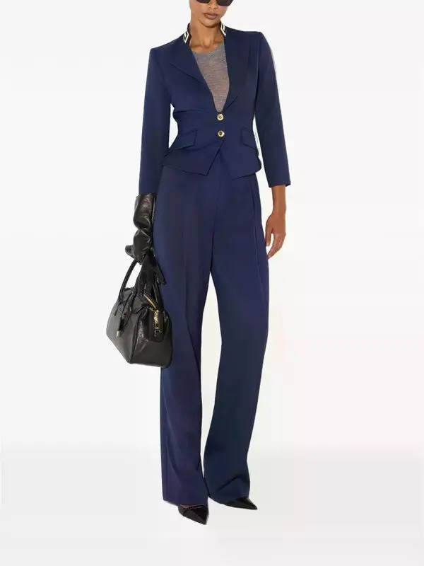 Elisabetta Franchi High-waisted Gabardine Trousers