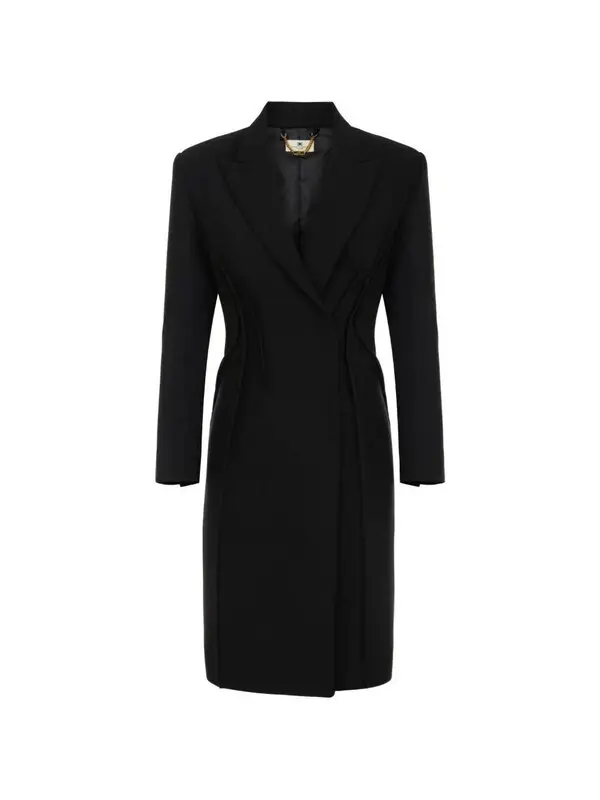 Elisabetta Franchi Double-layer Crêpe Coat - Black