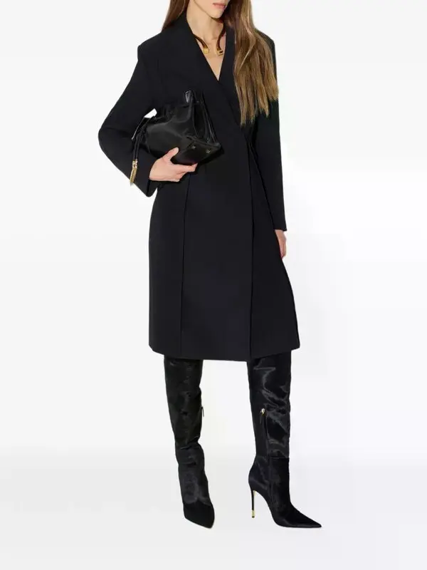 Elisabetta Franchi Coat In Double-layer Crêpe Fabric