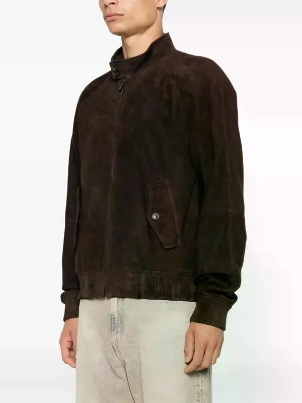 Dsquared2 Button-collar Suede Jacket - Brown
