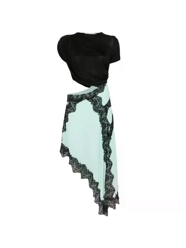 Christopher Esber Lace-trim Asymmetric Dress - Blue