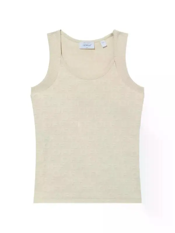 Off-White Logo-pattern Terry Tank Top - Neutrals