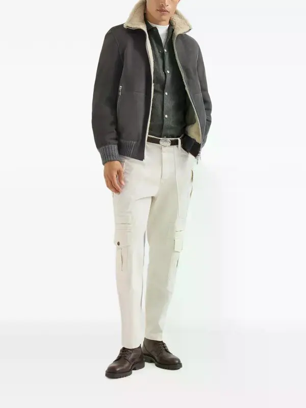Brunello Cucinelli Virgin Wool Flannel Overshirt With Spread Collar And Chest Pockets