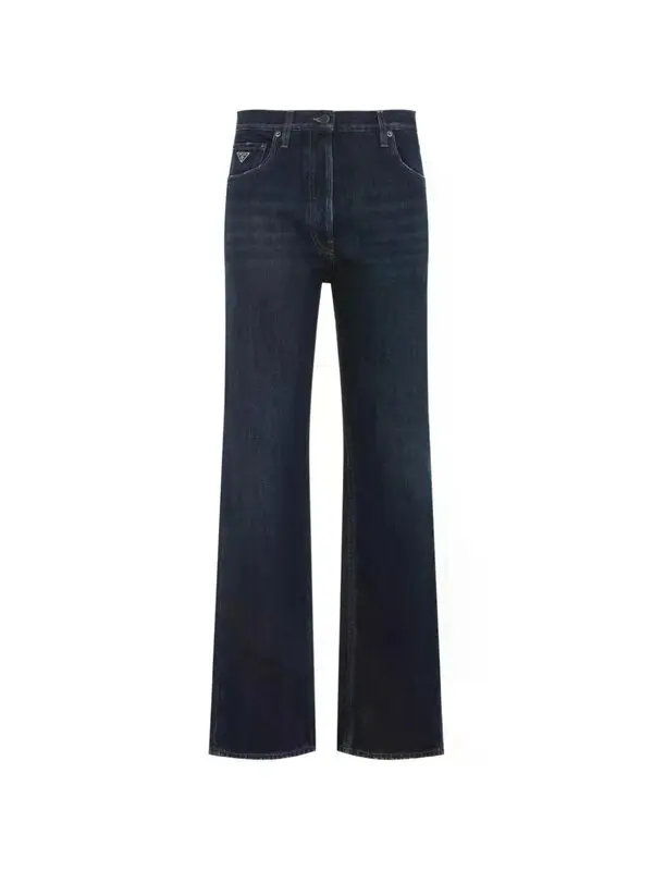 Prada Logo-plaque Wide-leg Jeans