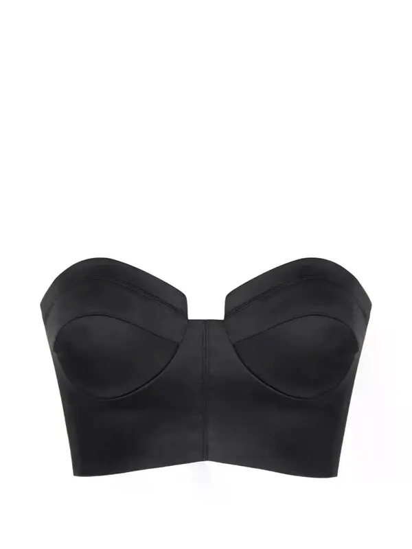 Elisabetta Franchi Stretch Satin Off-the-shoulder Top - Black