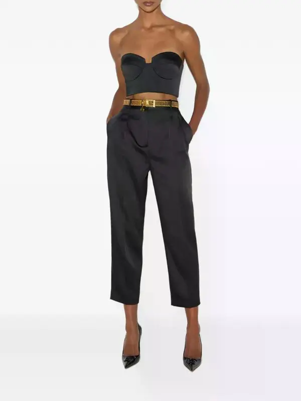 Elisabetta Franchi Stretch Satin Off-the-shoulder Top