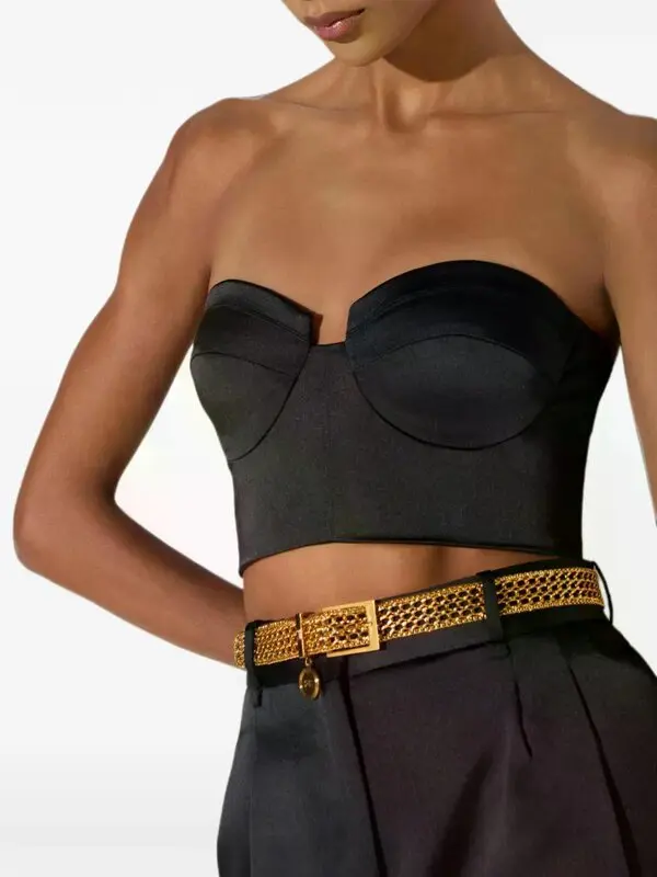 Elisabetta Franchi Stretch Satin Off-the-shoulder Top
