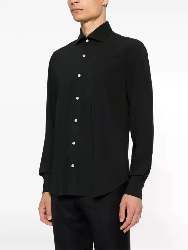 BARBA NAPOLI Long-sleeve Button-up Shirt - Black