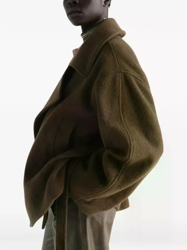 LEMAIRE Short Wrap Coat In Felted Wool And Alpaca Blend