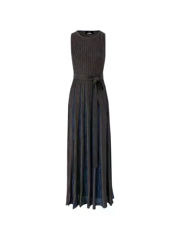 Missoni Metallic Thread Belted Maxi Dress - Brown