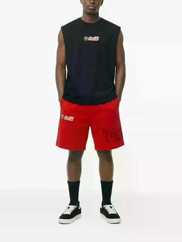AAPE BY *A BATHING APE X Coca-cola Logo-patch Shorts - Red