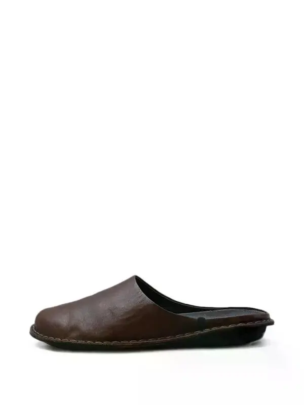VIBAE Roma Contrast-stitch Mules - Brown