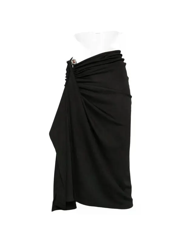 Christopher Esber Crystal-clasp Cascade Midi Skirt - Black