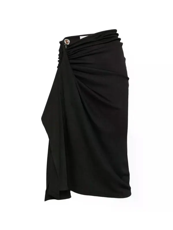 Christopher Esber Crystal-clasp Cascade Midi Skirt - Black