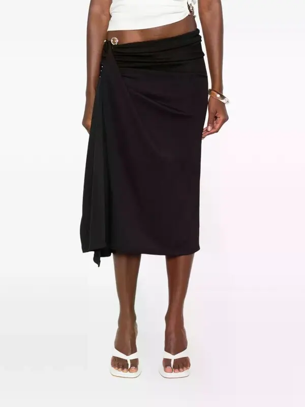Christopher Esber Crystal-clasp Cascade Midi Skirt
