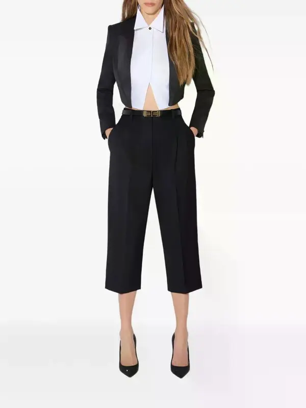 Elisabetta Franchi Cool Wool Cropped Jacket With Sleeveless Shirt
