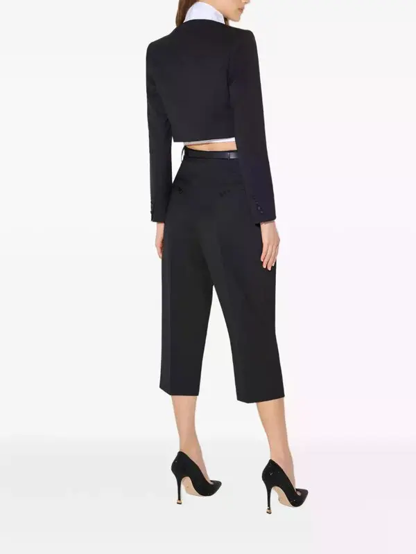 Elisabetta Franchi Cool Wool Cropped Jacket With Sleeveless Shirt