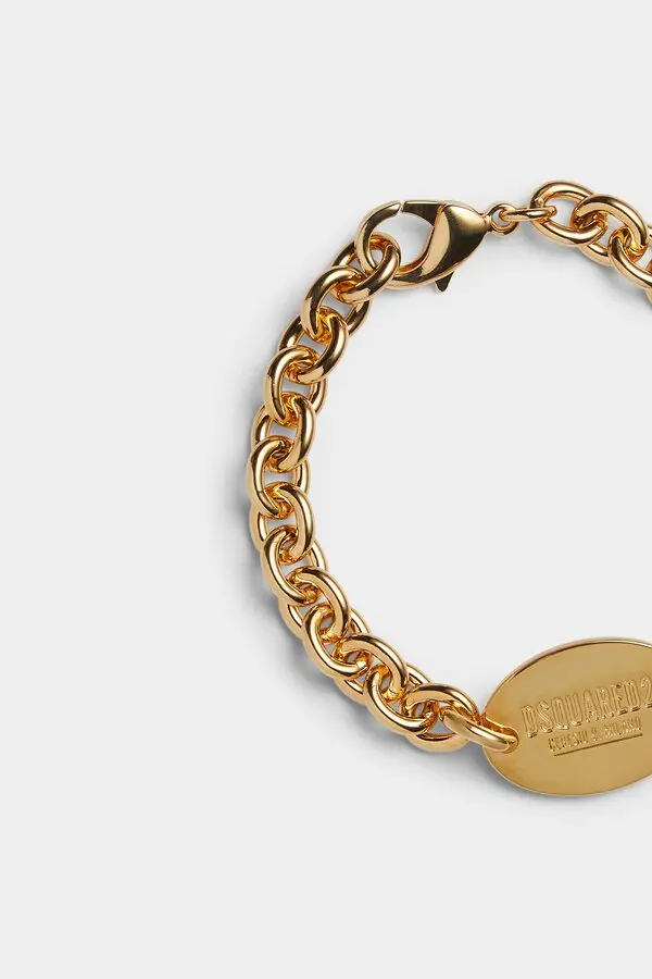 Dsquared2 Sterling Tag Chain Bracelet - Gold