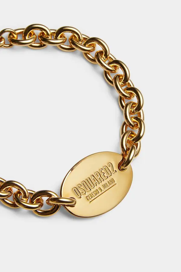 Dsquared2 Sterling Tag Chain Bracelet - Gold