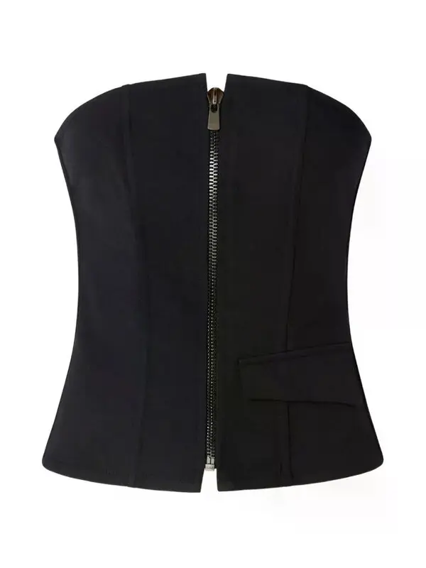 Pinko Zip-front Strapless Corset Top