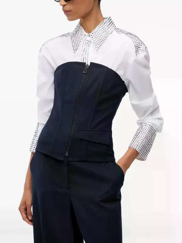 Pinko Zip-front Strapless Corset Top - Black