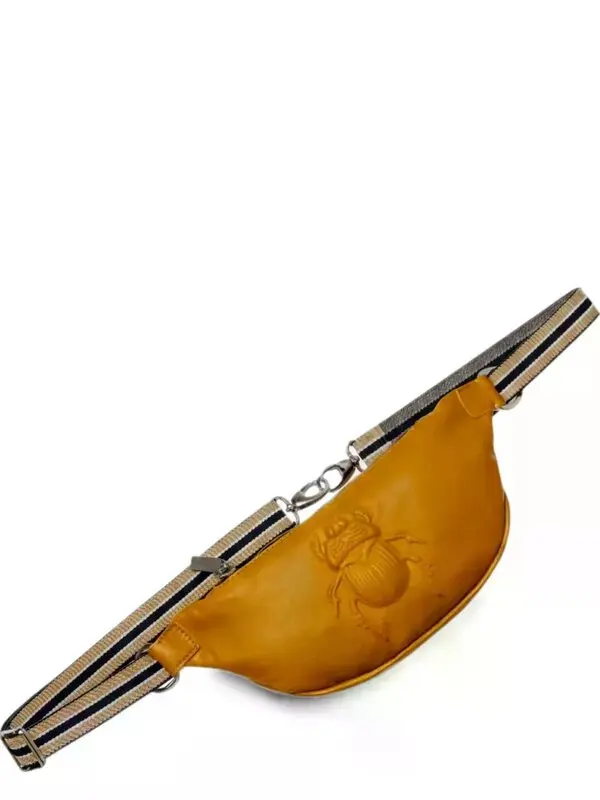 GABRIELE FRANTZEN Scarabmotive Beetle-embossed Leather Belt Bag - Yellow